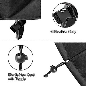 Femuar Outdoor Fire Pit Cover, 36 x 20 inch Waterproof 600D Heavy Duty Round Patio Table Cover Rip Resistant Gas Fire Table Cover, Black