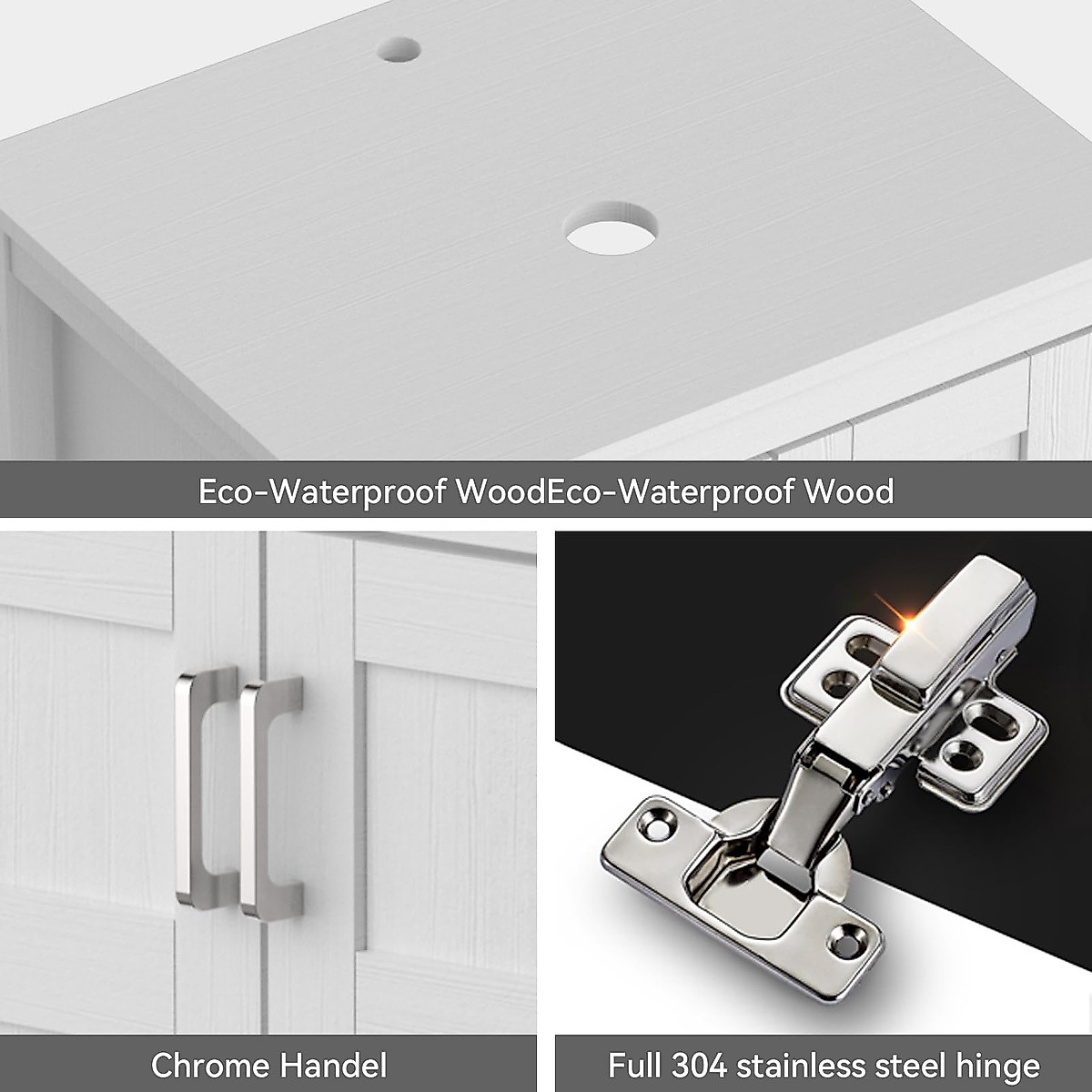 YOURLITE 24 Inch Bathroom Vanity and Sink Combo White Modern MDF Board Countertop Vessel Sink with Water Saving 1.5 GPM Faucet and Pop-up Darin Bathroom Cabinet
