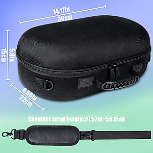 Aenllosi Hard Carrying Case Compatible with The Meta Quest 3S/Oculus Quest 3/Pro VR Headset,Touch Controller,Charging Dock & Other Accessories(Black inner Blue,Case Only)