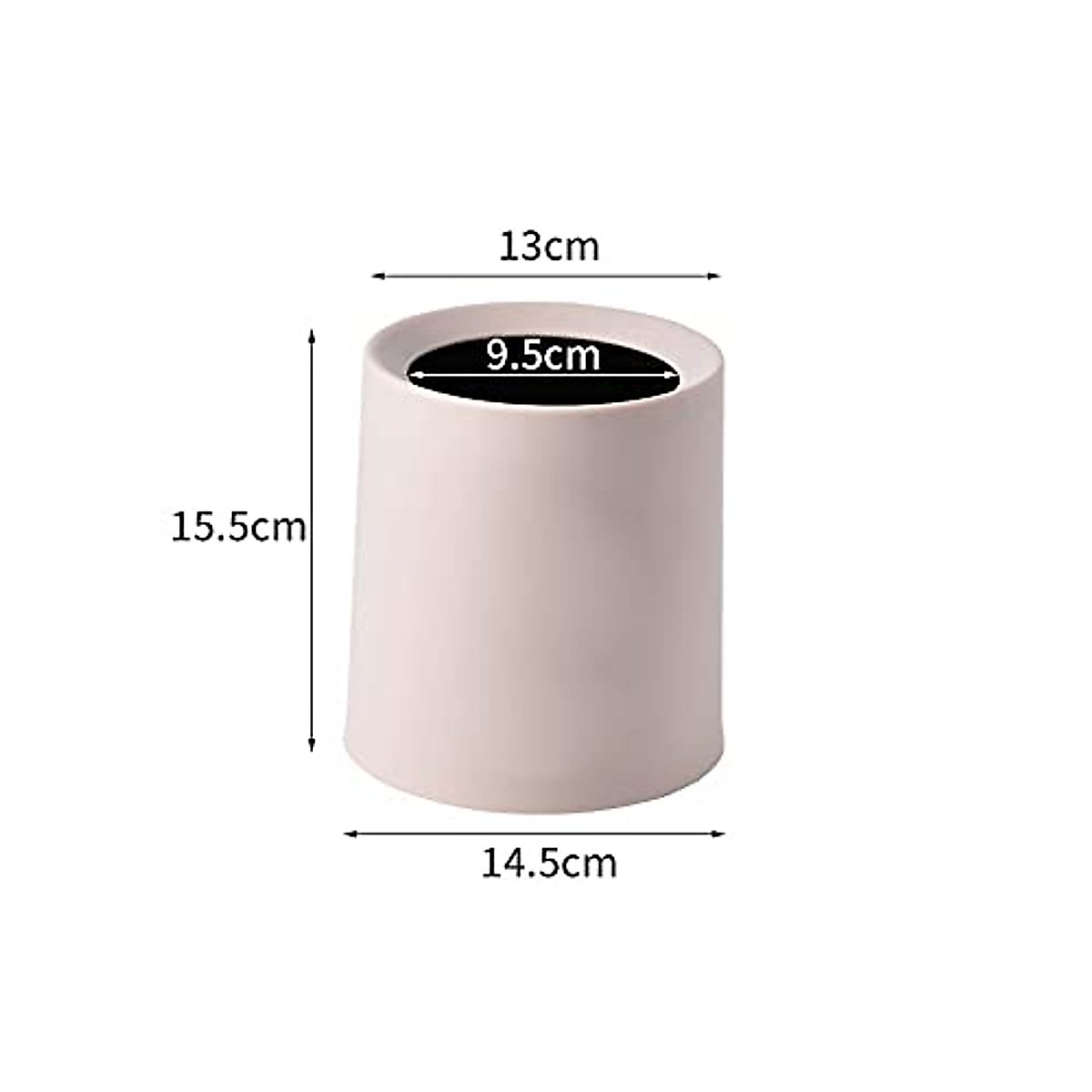 ESASAM Trash Bin， Desktop Plastic Trash Can for Family，Small Size，Beautiful Appearance，with Liner（White,Blue,Pink） (Color : White)