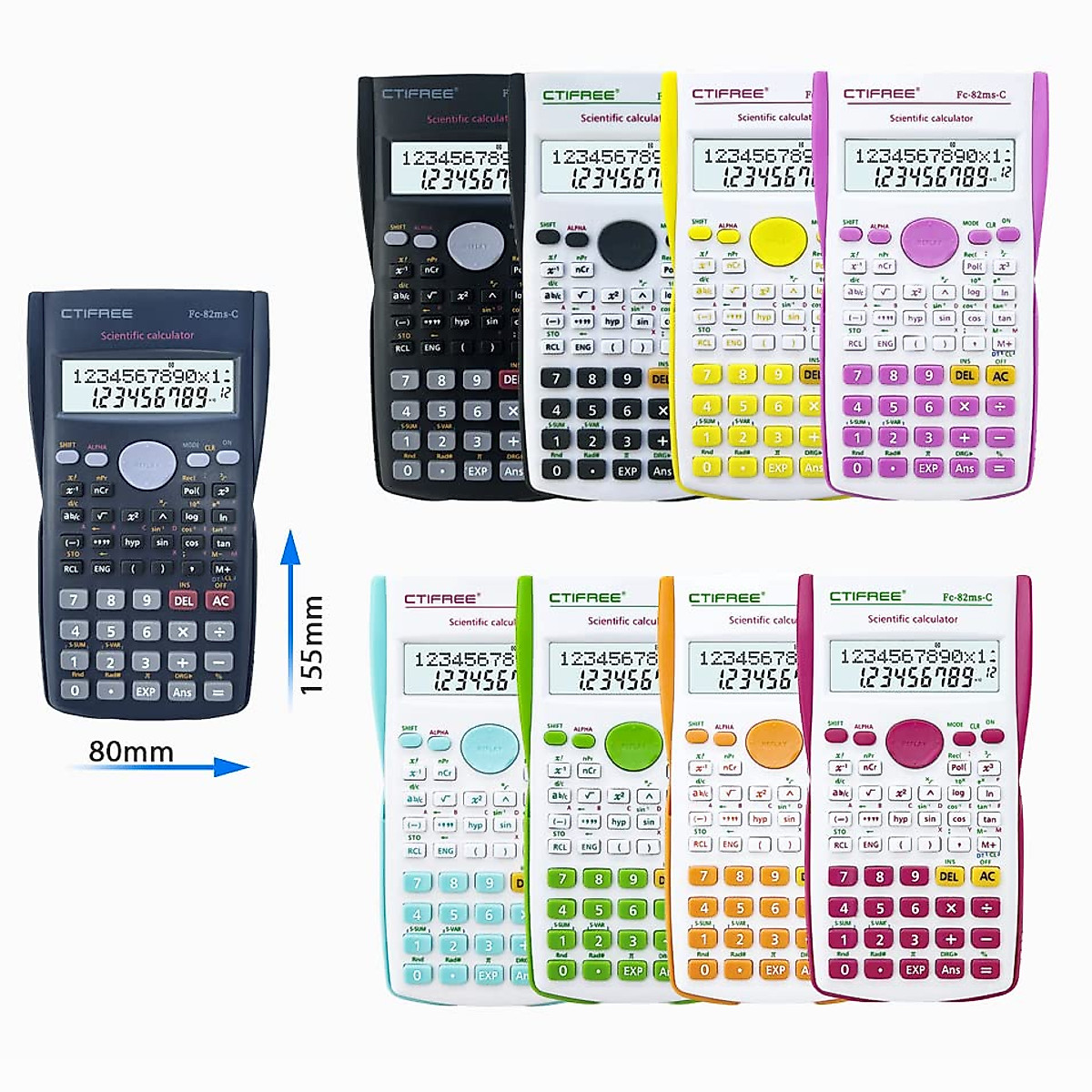 Colorful Scientific Calculator,Scientific Calculator with Cute Design for School and Business (Blue)