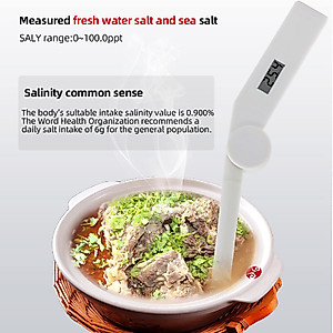 Digital Salinity Tester,Digital Salinity Tester for Salt Water,Foldable Design High Accuracy Quick Response 0 to 100ppt Pool Salt Tester for Seawater, Aquariums, Marine Monitoring, Pool Salt Test
