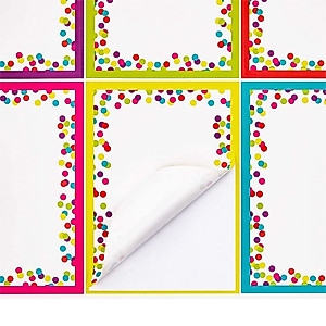 Bright Creations 144 Pieces Decorative Colorful Name Tags for Classroom – Blank Stickers to Write on for Student Desks, Bin Labels, Teacher Supplies, 6 Designs (3.5 x 2.5 Inches)