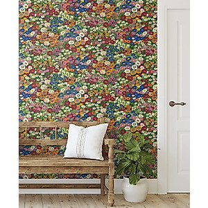 NextWall Floral Meadow Peel and Stick Wallpaper (Multicolored)