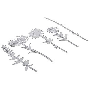 Sizzix Thinlits Die Set , Wildflower Stems #1 by Tim Holtz, 5 Pack, One Size, Multicolor 5 Piece