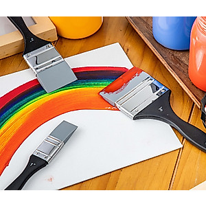 Falling in Art Silicone Paint Brush Set, Lined Edged Flexible Color Shapers, Flat Shaped Painting Tool for Water Based Acrylic Paints, Gouache, Oil, and all water soluable Mediums 2Pcs(1inch, 2inches)