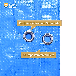 GUARD SHIELD Blue Tarp Waterproof Multi Purpose Outdoor Poly Tarp Cover 6x6 Feet Lightweight 5mil