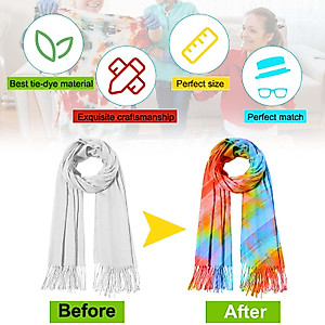 Vodolo White Thing for Tie Dye,3 PCS Tie Dye Kits for Adults Kids Women Large Groups,Cotton Things Items To Tie Dye Party Supplies