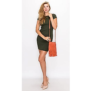 Solene Fringe Crossbody Shoulder Bag with Strap, Tassel Messenger bag, Country Style Western Fringe Purse for Women - E031(Mustard)