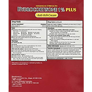 Kirkland Signature Maximum Strength Hydrocortisone Cream 1% with Aloe, 2-ounce (pack of 4)