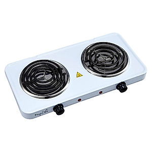 MegaChef Portable Dual Electric Countertop Burner Coil Cooktop Tabletop Stove