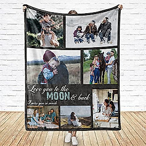 Launchigo Customized Photo Blanket - Collage Blanket with Text. Make Your Own Fleece Throw Blanket. Gift for Anniversary, Thanksgiving, Birthday & Christmas. (Photo Blanket 22, 50"X60")