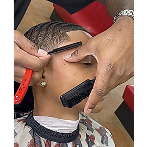 Crispy Linez Barber Turkish Razor | Professional Straight Razor (Red & Black)