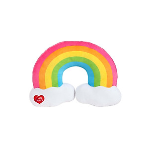 Fun Costumes Care Bears Rainbow Pillow Soft Flannel Pillow with Rainbow Stripes, Embroidered Logo, and Cushy Fiberfill Stuffing