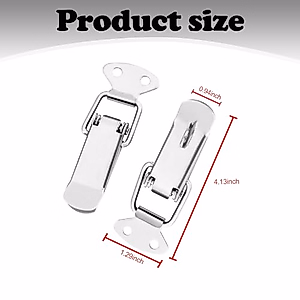 ZKFAR 2 PCS Car Bumper Security Hook Lock Clips Kit, Metal Car Surrounding Fixed Buckle, Security Spring Loaded Car Trunk Tail Bayonet Lock, Universal for Most Cars, Trucks (Silver)