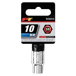 Performance Tool W38210 6-Point Socket, 3/8-Inch Drive, 10mm
