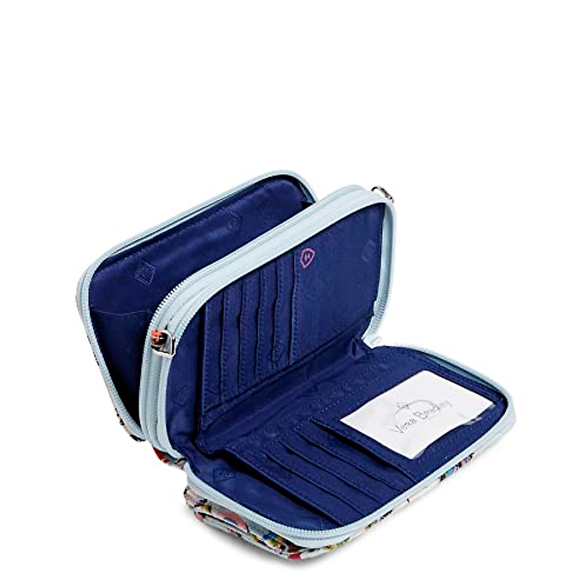 Vera Bradley Women's Cotton All in One Crossbody Purse With RFID Protection, Sea Air Floral - Recycled Cotton, One Size