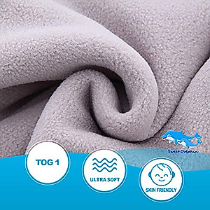 All Season Micro-Plush Baby Wearable Blanket, Ultra light - Unisex Clothes for Toddlers, Sleeveless Warm Soft Plush Sleep Bag and Sack with Inverted Zipper (TOG 1, Medium, Age 0-12 Months) - Grey