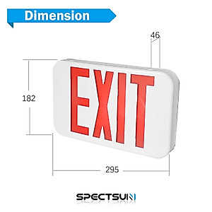 SPECTSUN 4 PACK Red LED Emergency Exit Signs & Battery Backup-UL Certification Hardwired Combo Exit Sign, 120V/277V Exit Sign with Arrow, Business Exit lighting Sign, lobby/Building/Room