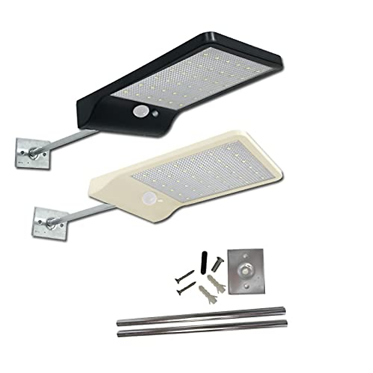 Solar Garden Lights 36 Solar Wall Lamp Outdoor LED Solar Light Waterproof PIR Motion Sensor Garden Lamp Multi-Modes,1,Black Body