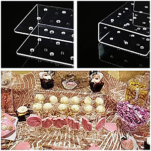 2 Pack Acrylic Cake Pop Stand Display 15 Hole Lollipop Display Stand Tray Decorating Kit for Weddings Baby Showers Birthday Party Anniversaries Halloween Christmas Candy Decorative