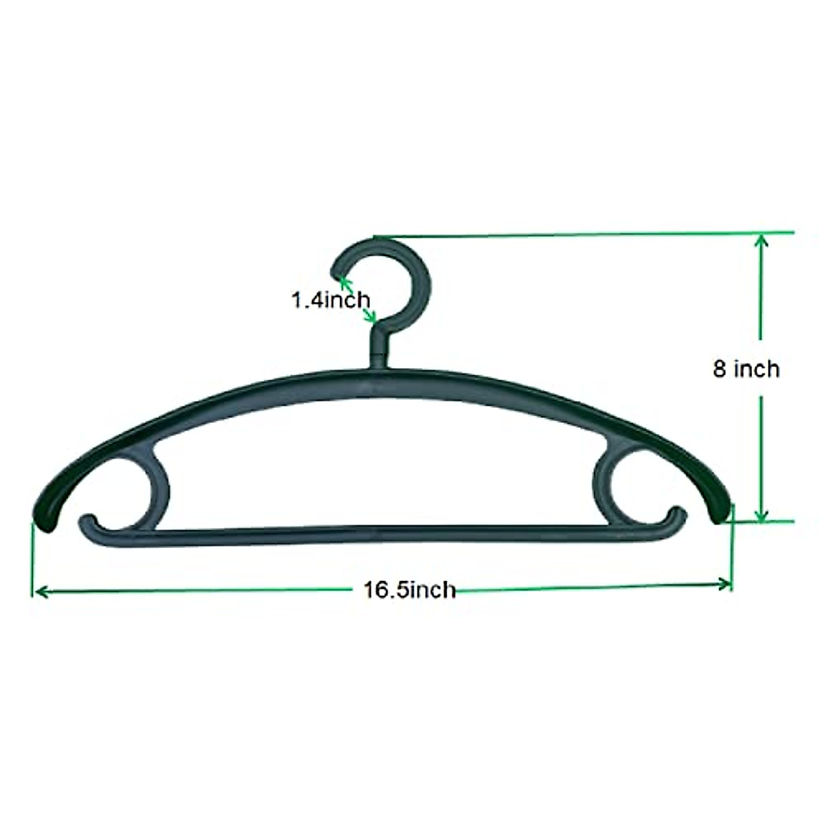 Trrcylp 10 Pack Heavy Duty Plastic Hangers 25lb Capacity Swivel Hook Clothes Hanger Wide Shoulder Non Slip Thick Coat Hanger Black