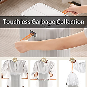 Touchless Bathroom Trash Can with Lid, 4 Gallon Plastic Automatic Garbage Bin, Waterproof Motion Sensor Wastebasket Rubbish Bin for Kitchen, Living Room, Bedroom, Office (No Battery)