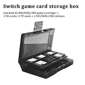 OUKENS Game Card Storage Box, 28 in 1 PP Plastic Game Card Case Holder Cartridge Storage Box for Nintendo DSL LL(Black)