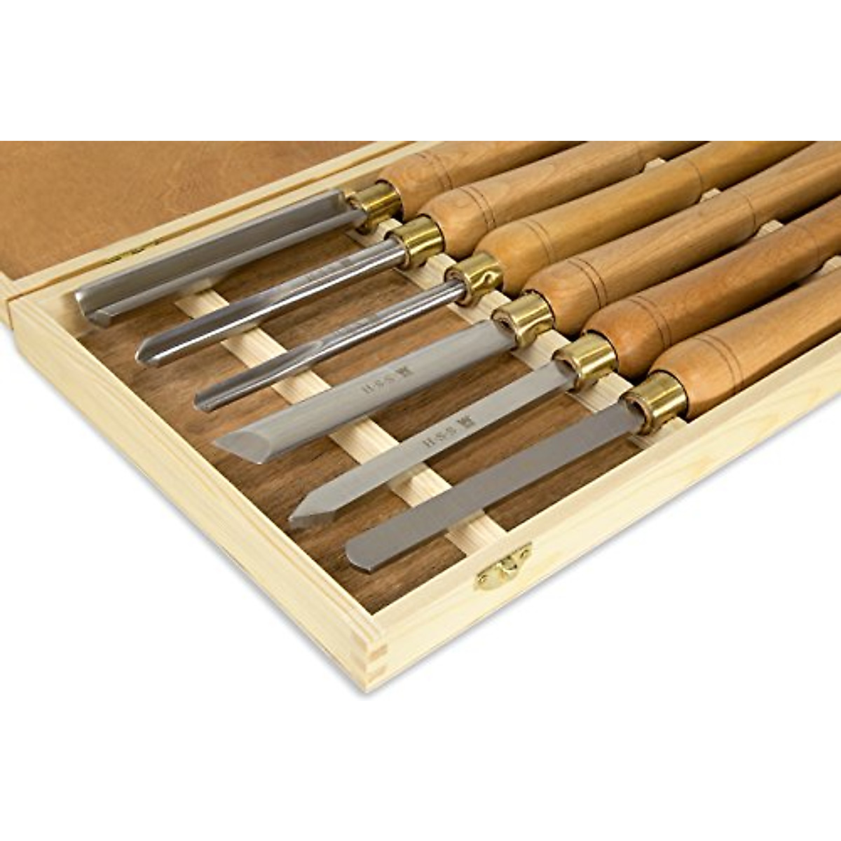 WEN CH11 6-Piece Artisan Chisel Set with 6-Inch High-Speed Steel Blades and 10-Inch England Beech Handles