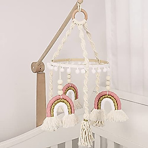Baby Crib Mobile Macrame Rainbow Baby Mobile, Baby Crib Mobile for Girls, Neutral Nursery Mobile, Ceiling Mobile. Handmade Boho Rainbow Mobile Hanging, Nursery Decor, Baby Shower
