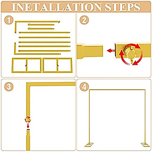 Wokceer 8x8FT Backdrop Stand Heavy Duty Pipe and Drape Kit with Base, Square Adjustable Backdrop Stand for Wedding Birthday Party Photo Booth Background Photography Exhibition Decoration