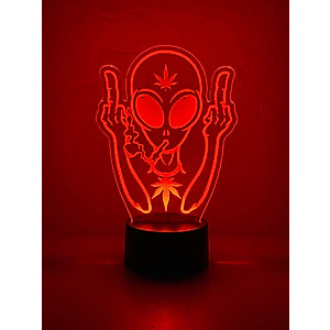 Yooce 420 Leaf 3D LED Table Lamp Night Light Optical Visual Illusion Home Decor Lighting