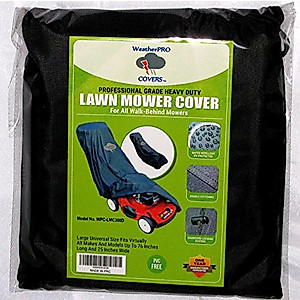 Lawn Mower Cover - Waterproof, Premium Heavy Duty - Manufacturer Guaranteed - Weather and UV Protected Covering for Push Mowers - Secure Draw String and Large Size for Universal Fit