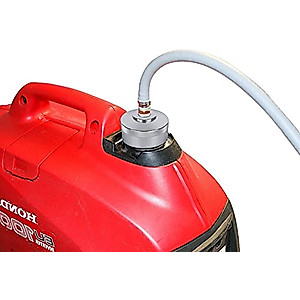 Silver Aluminum Extended Run Gas Cap, Mess Free Oil Change Funnel for Honda Generator EU1000i EU2000i EU3000i