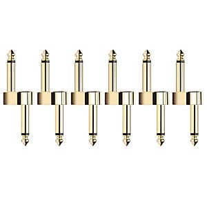 AZOR 1/4 Inch(6.35mm) Guitar Pedals Coupler Z Type Guitar Pedal Connectors 6 Pack, Male to Male Connector for Effect Pedalboard