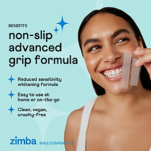 Zimba Teeth Whitening Strips Vegan Whitening Strip Enamel Safe Teeth Whitening Hydrogen Peroxide Teeth Whitener for Coffee, Wine, Tobacco, and Other Stains, 28 Strips (14 Day Treatment), Mint