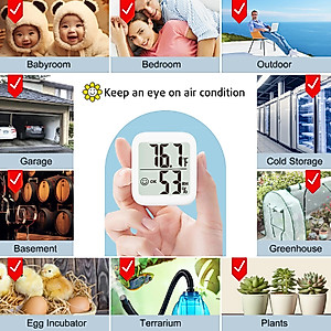 Antonki Room Thermometer Indoor Hygrometer, Humidity Gauge, Humidity Meter, Digital Temperature and Humidity Monitors for Home, Baby Room, Terrarium, Incubator, Greenhouse - 2 Pack