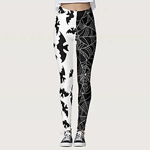 Womens Halloween Yoga Pants Ultrasoft Scary Pattern Track Pants Casual Nightmare Before Christmas Halloween Gifts