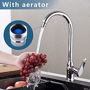 LUOFANT Dishwasher Faucet Adapter with Aerator, Sink Faucet Adapter for Portable Washer, Dishwasher Snap Connection, 15/16-27 Male Outside and 55/64-27 Female Inside，Chrome