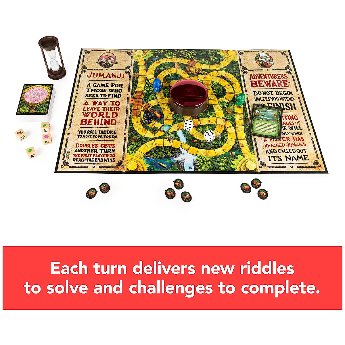 Jumanji The Game, The Classic Scary Adventure Family Board Game Based on The Action-Comedy Movie, for Kids and Adults Ages 8 & up