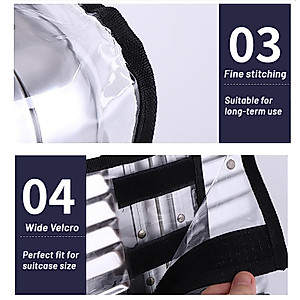 Clear Suitcase Cover - 20 22 24 26 28 30 Inch Suitcase Covers - PVC Waterproof Luggage Cover - Top and Side Handle Gap Suitcase Protector (22 Inch)