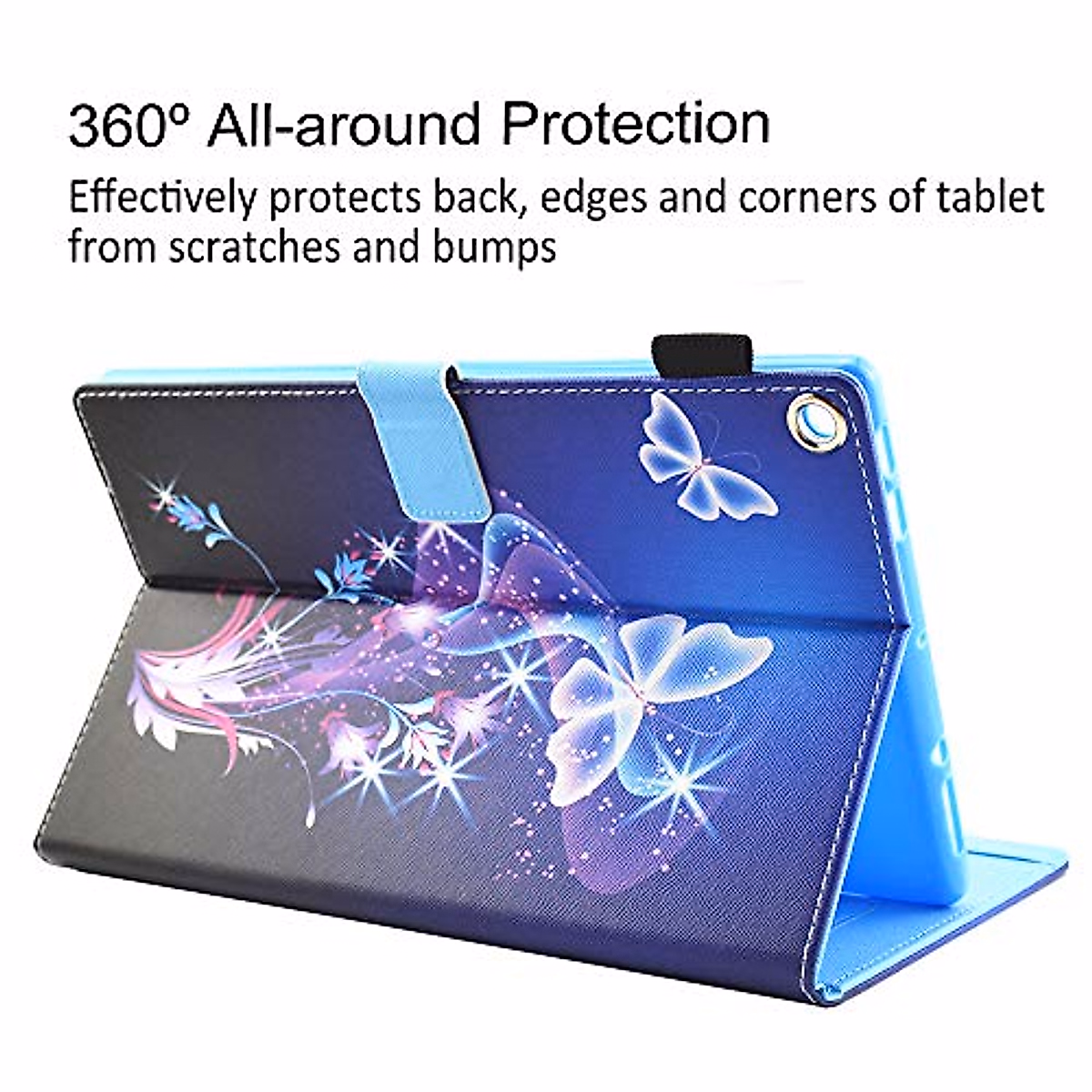 Case for Kindle fire HD 8 Old Model (Only Fit 2018 2017 2016, 8th/7th/6th Gen), Not Fit HD 8 2020 Tablet and HD 8 Plus, JZCreater Standing Case Cover with Auto Wake/Sleep, Purple Butterfly