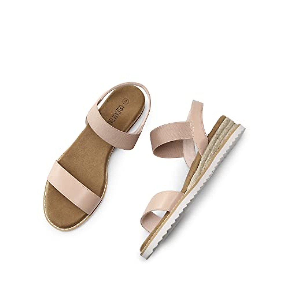 DREAM PAIRS Womens Open Toe Espadrilles Dressy Ankle Straps Wedges Sandals SDPW2310W,Nude Pink,10
