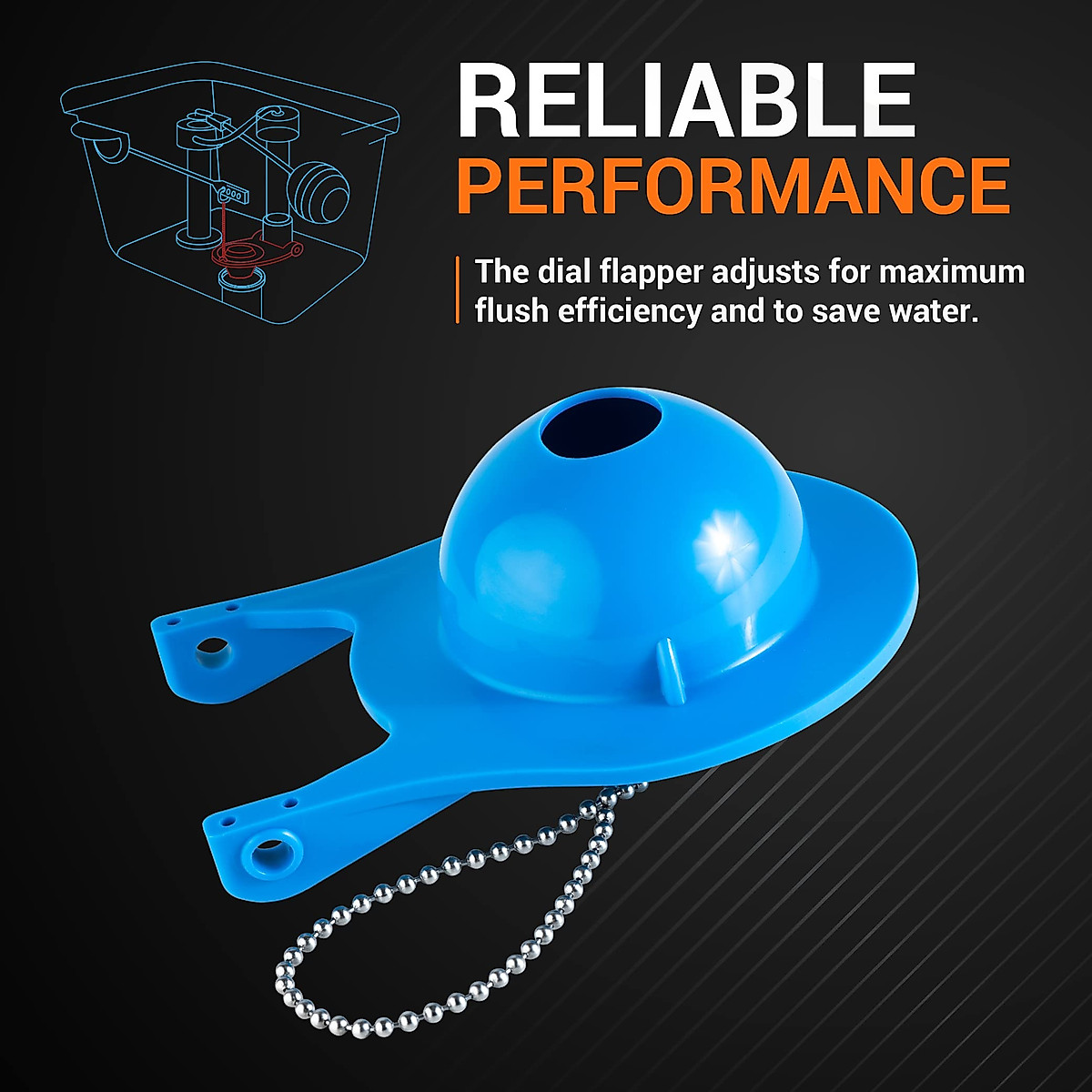 BlueStars Ultra Durable 98923 Lowe's AquaSource Original Flapper Replacement for 1.28 GPF Toilets - Exact Fit For 98923, 312795, 352027, 395280 & 12293 - PACK OF 2