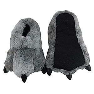 Young Fine Novelty 3D Warm Soft Claw Slipper for Kids(ZW41987-2/3) Grey
