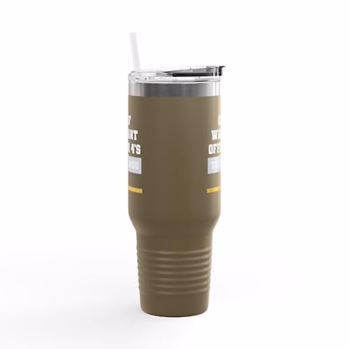 Chief Warrant Officer 4's Travel Mug: Insulated Stainless Steel Tumbler with Handle and Straw, Military Gift (40oz)