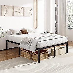 Tooyyer Metal California King Bed Frame 14" High 3000 lbs Heavy Duty Metal Bed Platform Solid Sturdy Steel Slat No Box Spring Needed Non-Slip Support and Noise Free Black-Cal King