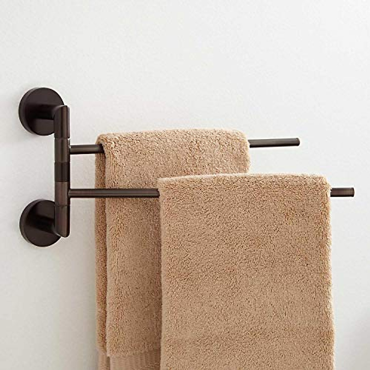 Signature Hardware 353723 Colvin 12-1/8" Double Swing Arm Brass Towel Rack