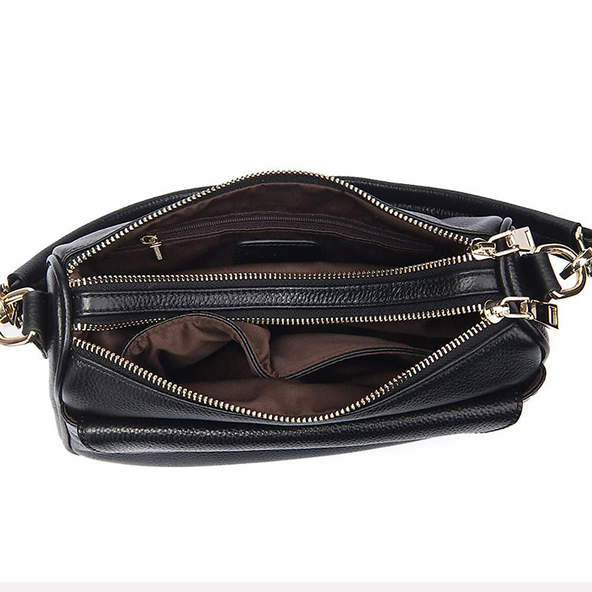 Fashion Shoulder Bag Elegant Women Quality Genuine Leather for Ladies Girl Black