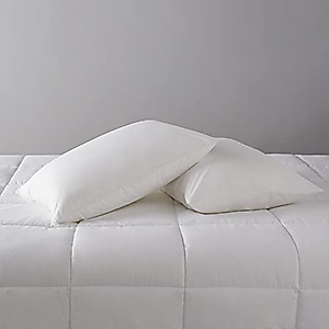 Amazon Basics Down Alternative Bed Pillows, Medium Density for Back and Side Sleepers - Standard, 2-Pack,white